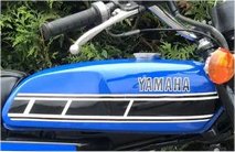 Yamaha FS1-E, FS1 1977 Fuel Tank Sticker Set Speed Block Black/White ...
