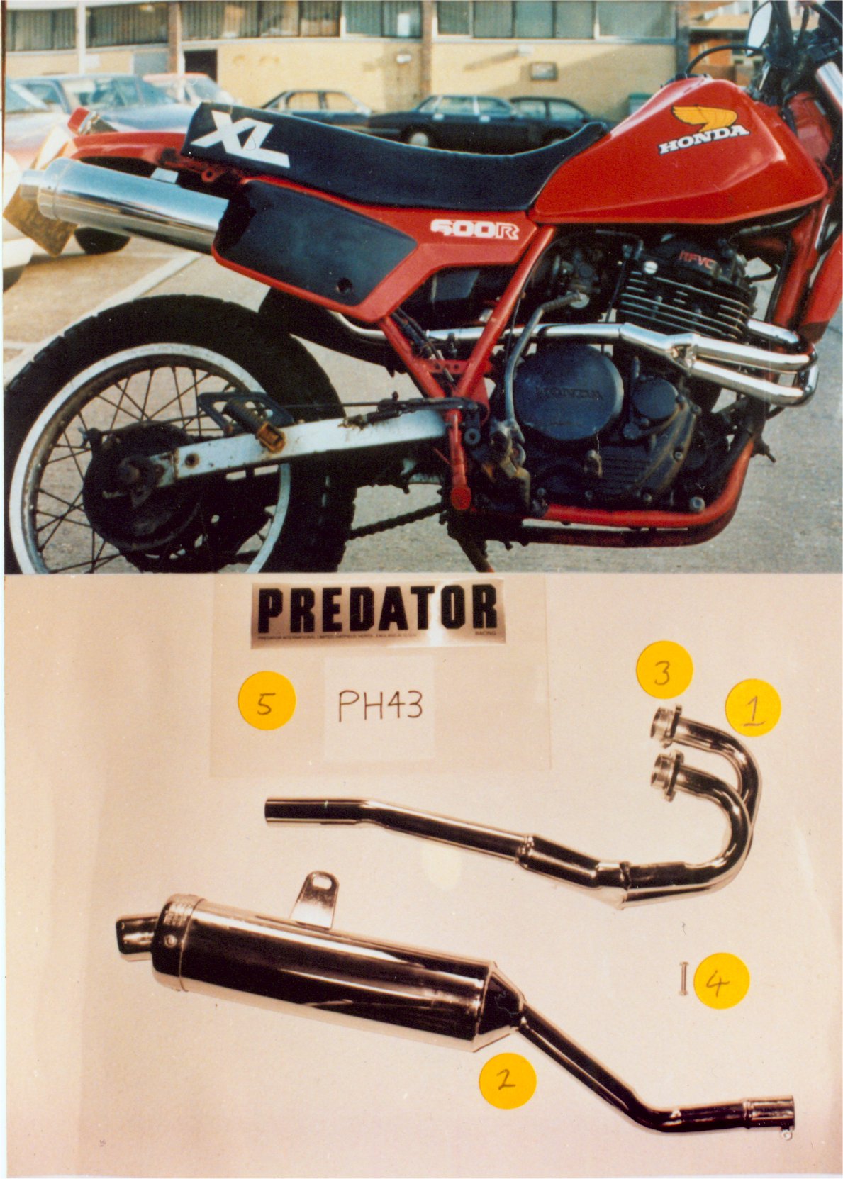 XL600R (PD03) (1983-87) COMPLETE ROAD EXHAUST SYSTEM IN STAINLESS STEEL ...