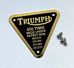 Triumph Engine Patent Plate - 650 Twin (1963-72) - Motorcycle & Moped ...