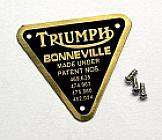 Triumph Engine Patent Plate - Triumph Bonneville (1959 to 1988 ...